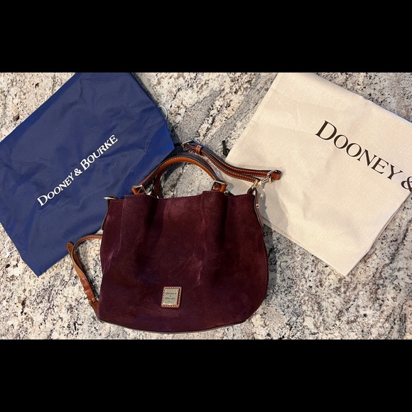 Dooney & Bourke | Bags | Dooney Bourke Wine Color Small Suede Brenna ...